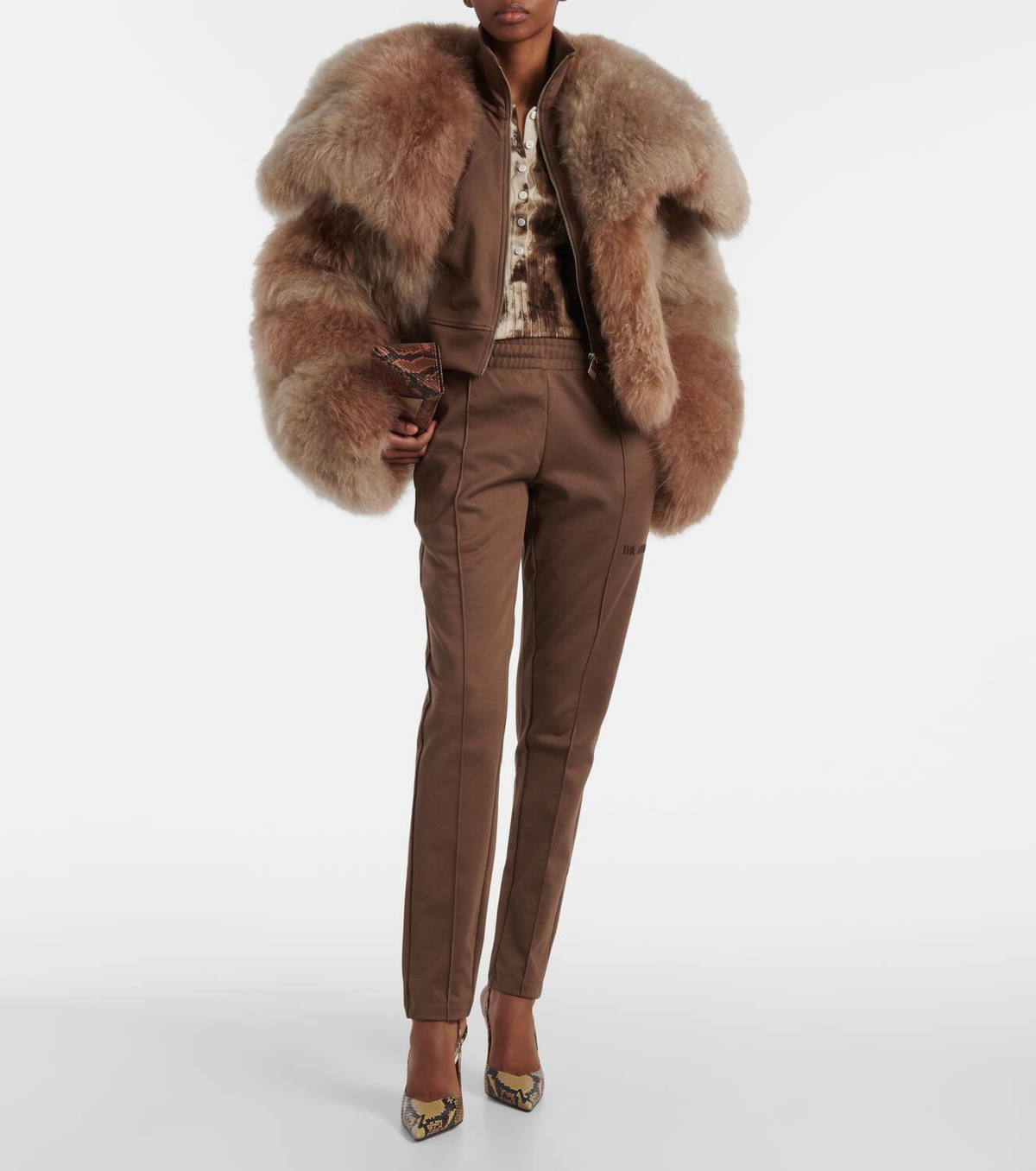 The Attico Logo cotton-blend jersey sweatpants The Attico