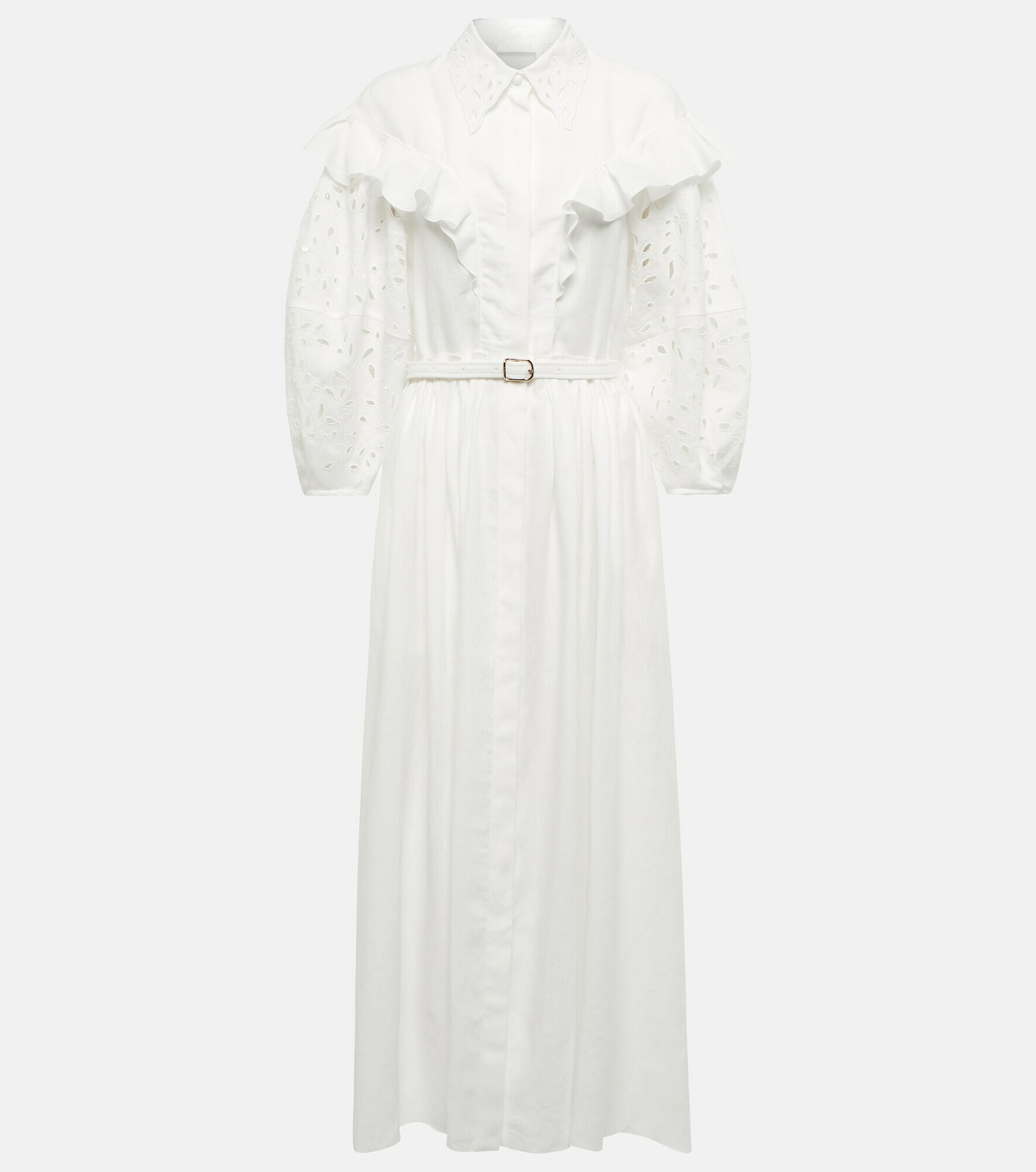 Chloe - Broderie anglaise linen gauze dress Chloe