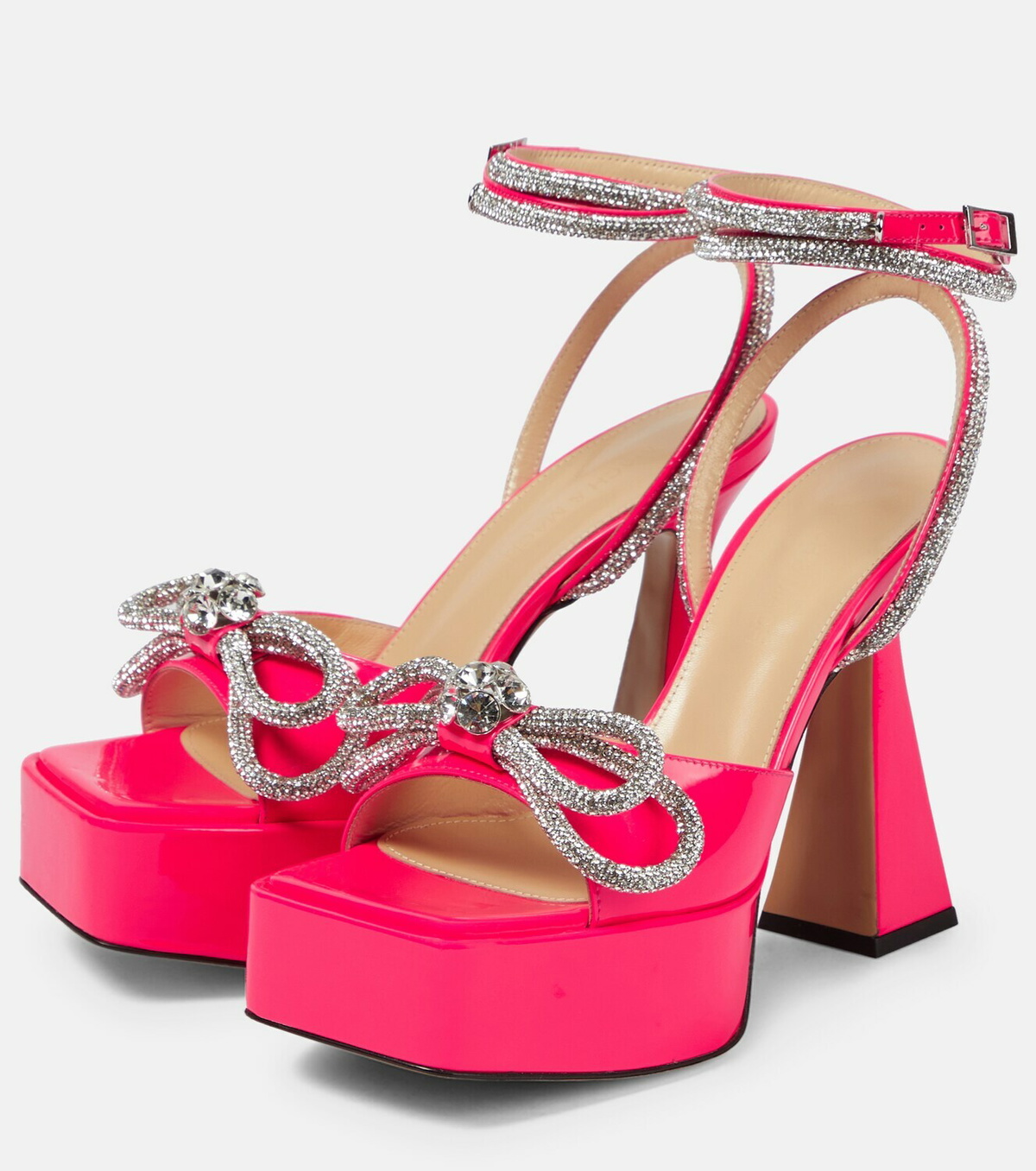 Mach & Mach - Double Bow embellished leather platform sandals MACH & MACH