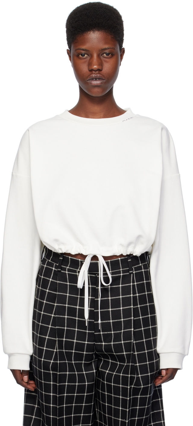 Marni White Drawstring Sweatshirt Marni