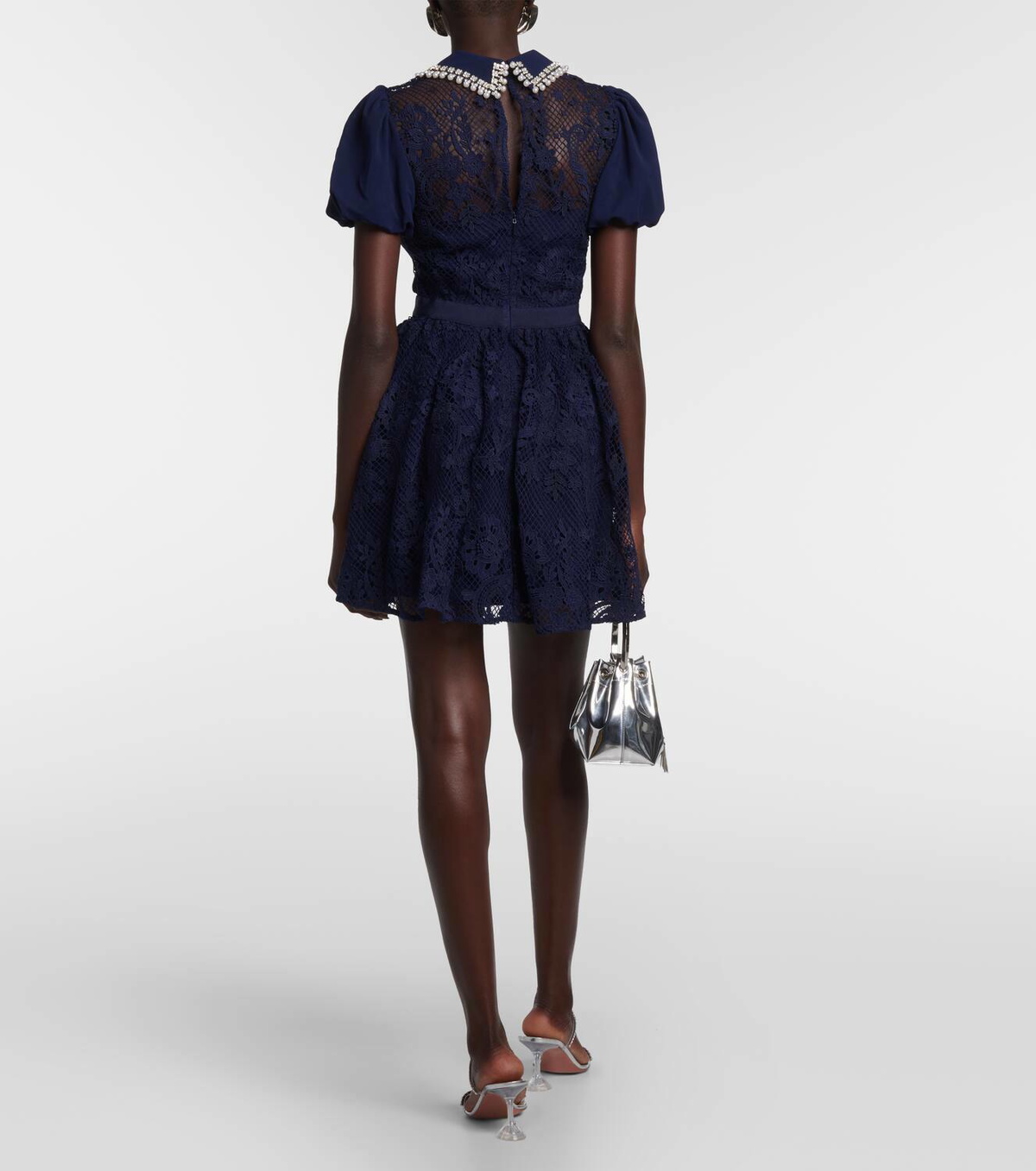 Self-Portrait Embellished lace minidress Self-Portrait