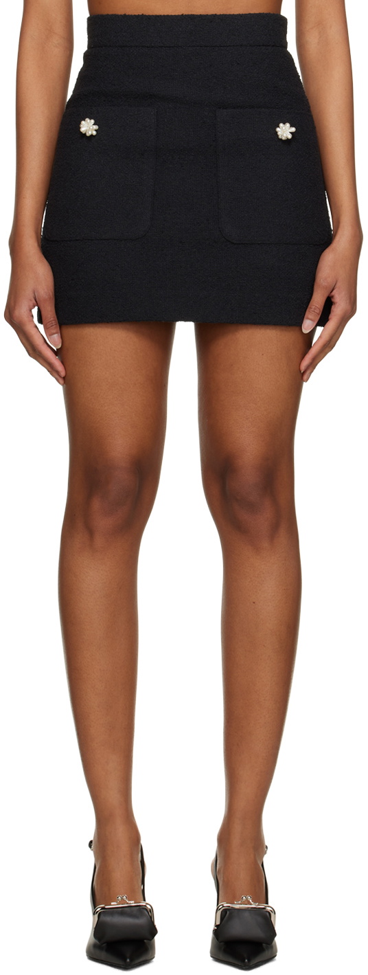 Pushbutton Black Patch Pocket Miniskirt Pushbutton