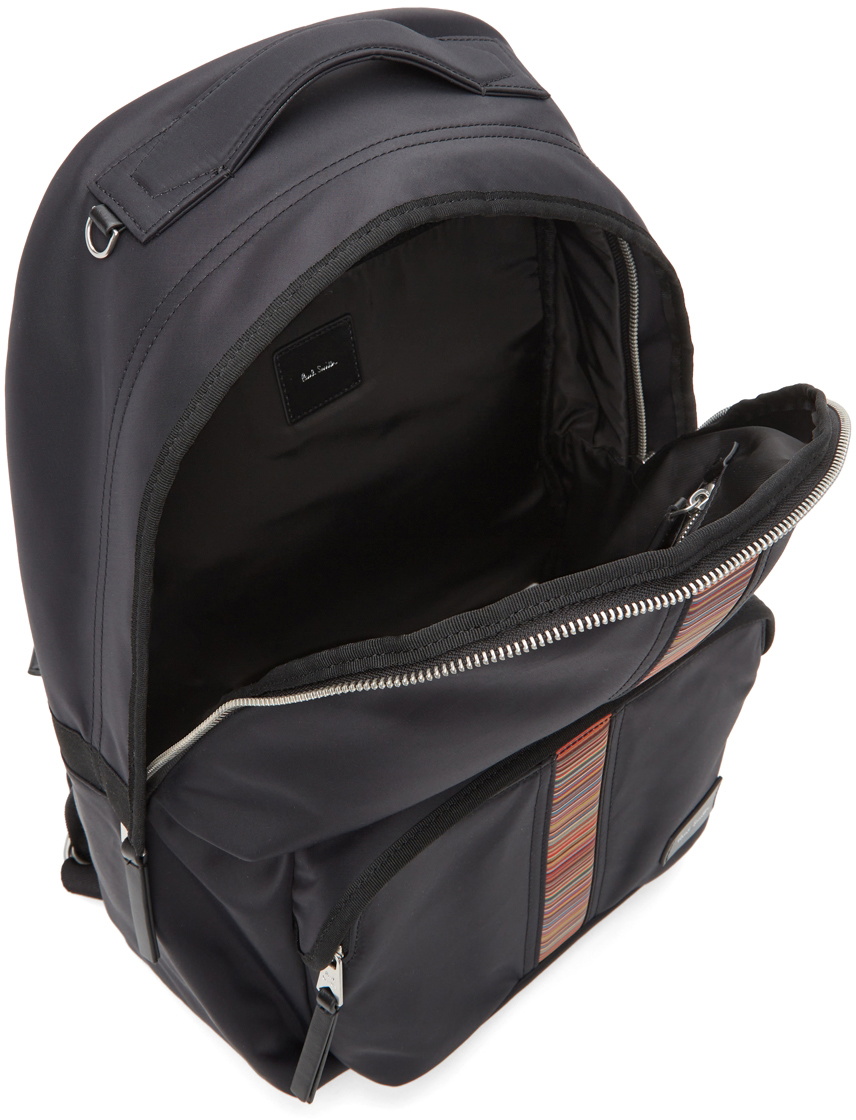 Paul Smith Black Canvas Signature Stripe Backpack Paul Smith