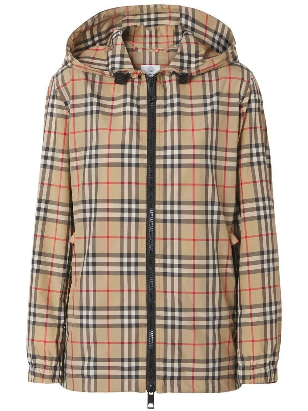 BURBERRY - Check Motif Hooded Jacket Burberry