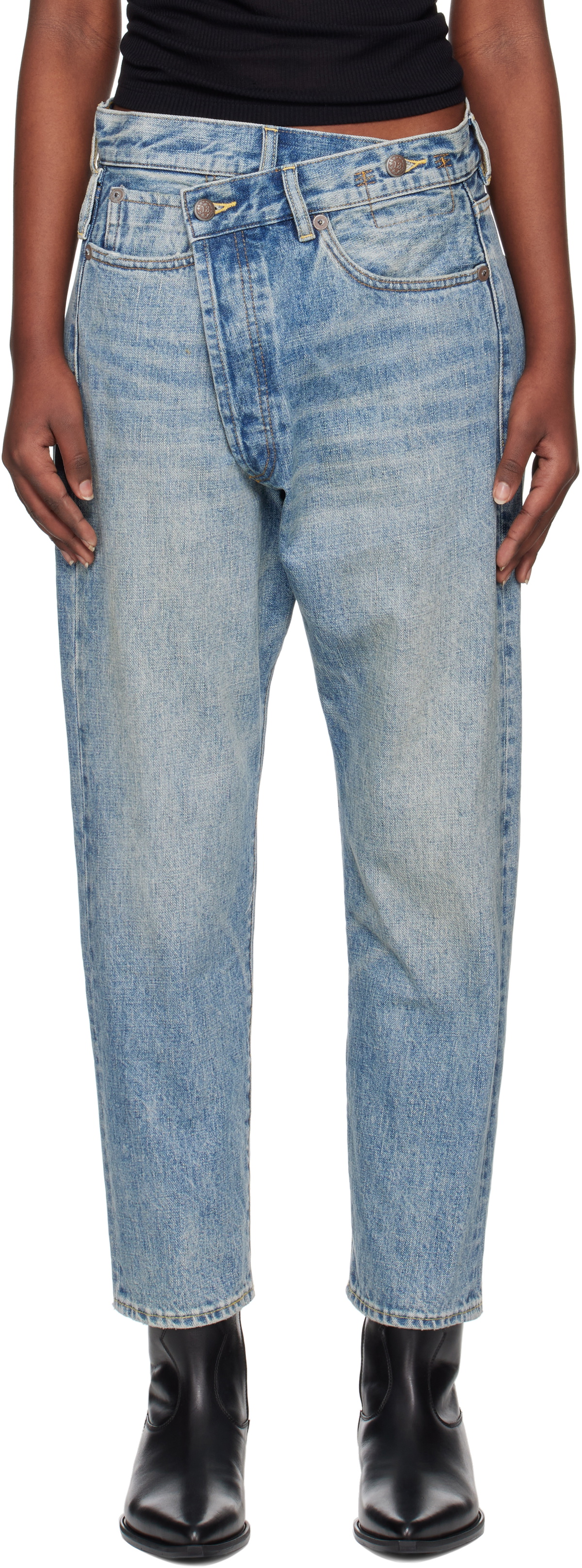 R13 Blue Crossover Jeans R13