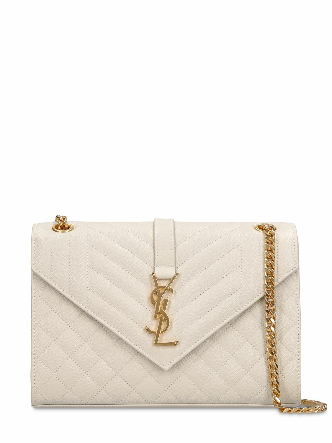 SAINT LAURENT - Medium Envelope Quilted Leather Bag Saint Laurent