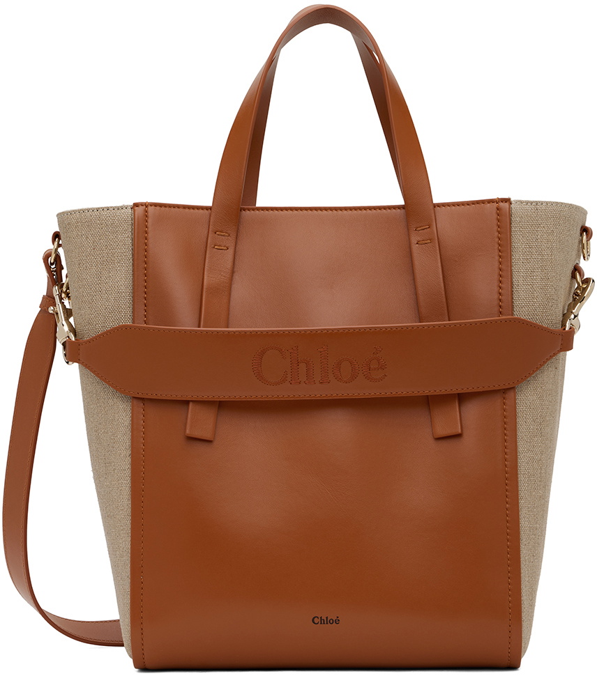 Chloé Beige & Tan Medium Sense Tote Chloe