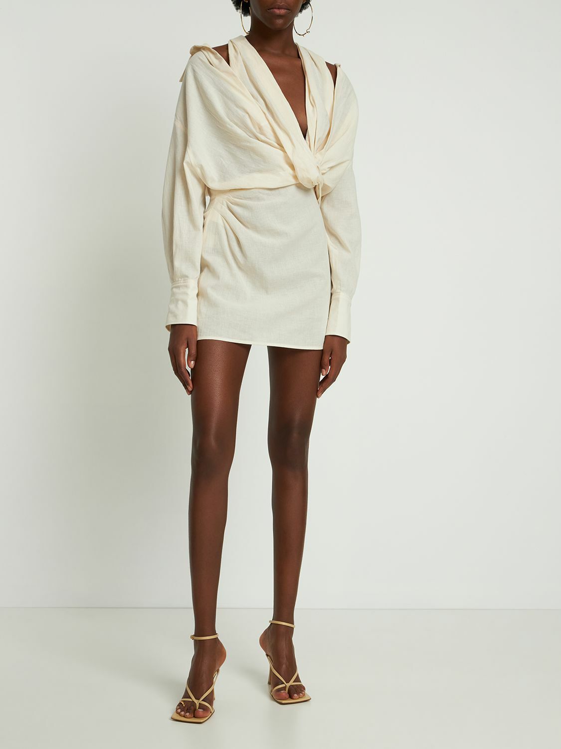 JACQUEMUS La Robe Agui Cotton Poplin Mini Dress Jacquemus