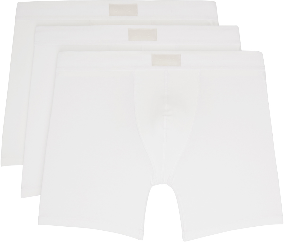 SKIMS Three-Pack White SKIMS Cotton 5 Boxer Briefs SKIMS