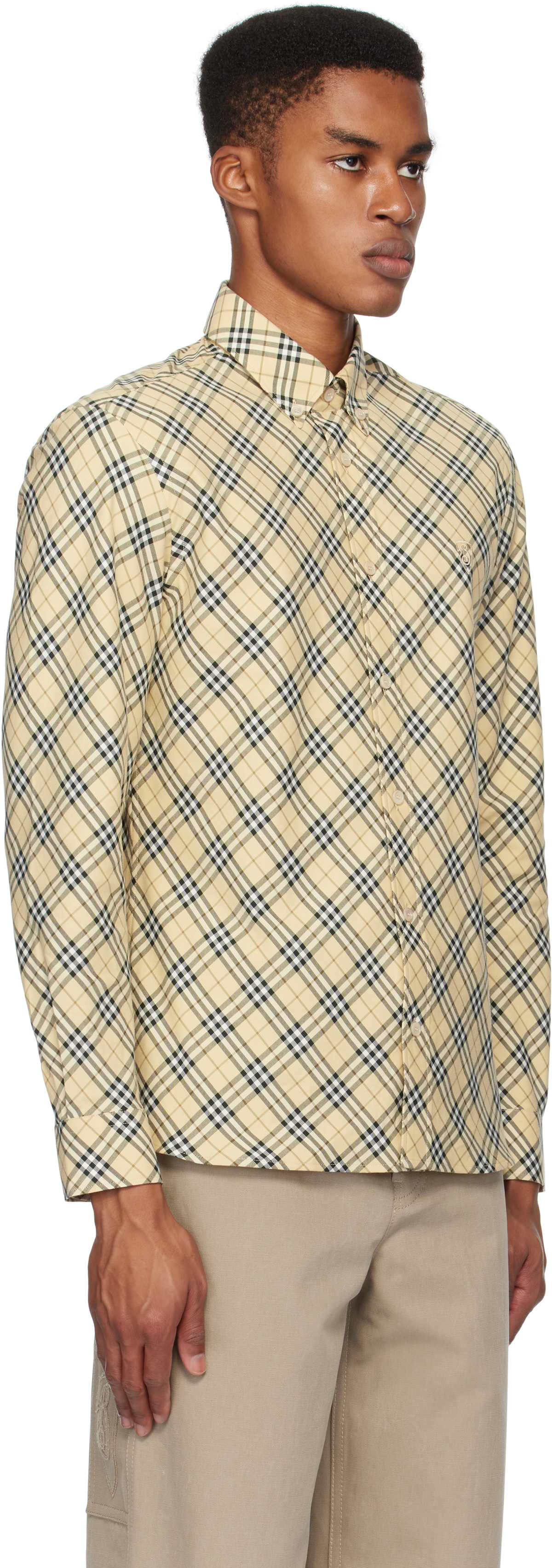 Burberry Beige Check Cotton Shirt Burberry