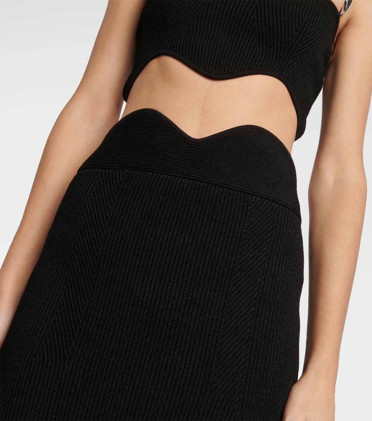 Galvan Marina Wave crop top and midi skirt set Galvan
