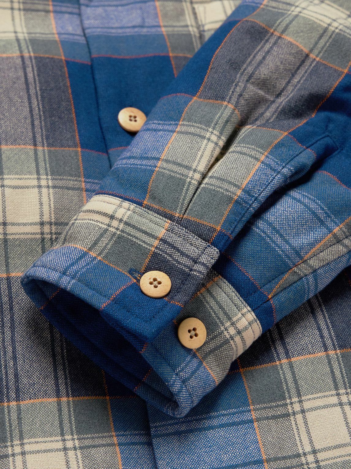 Visvim - Keesey Checked Wool and Linen-Blend Flannel Down Jacket - Blue ...