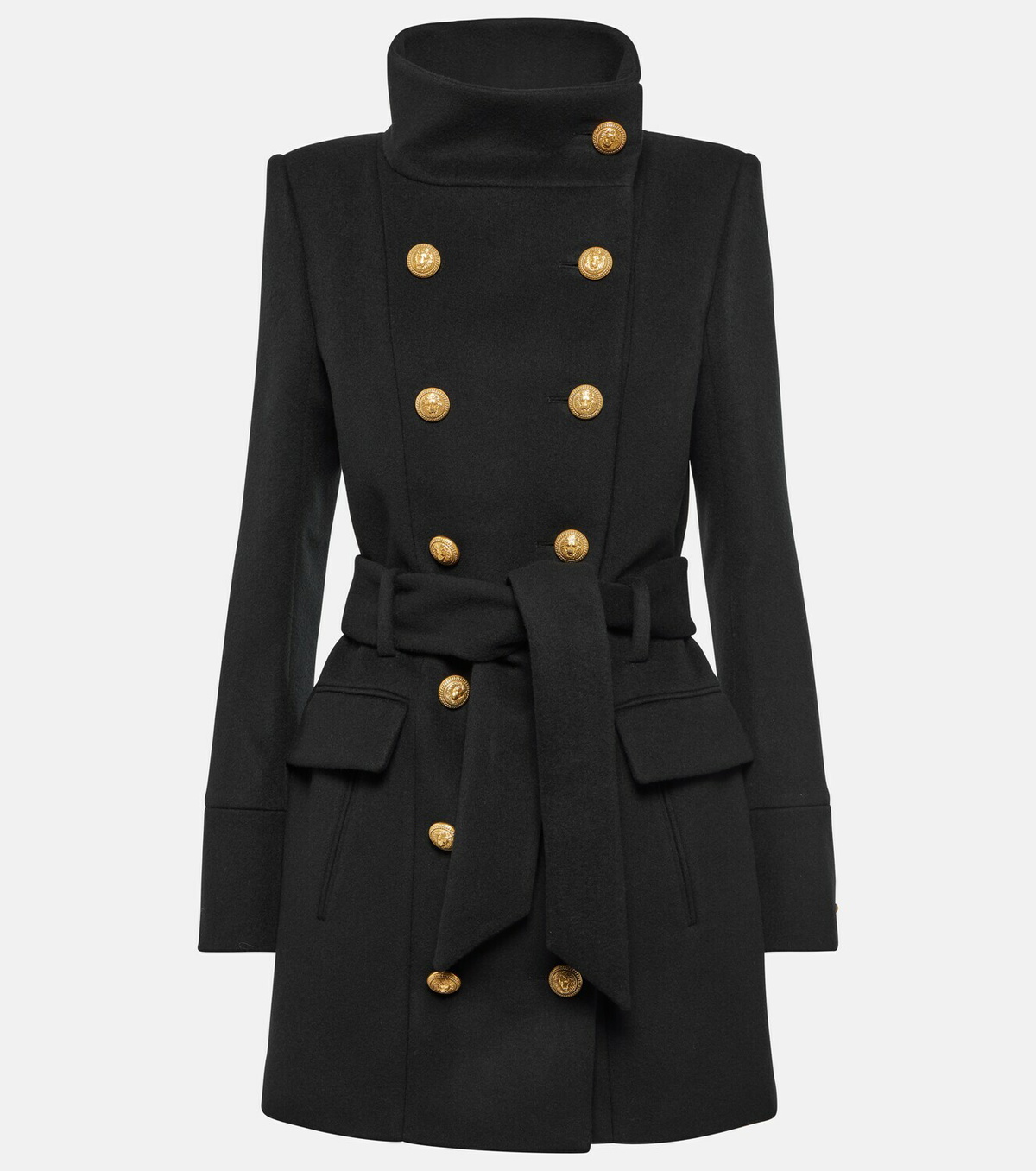 Balmain Belted wool and cashmere coat Balmain