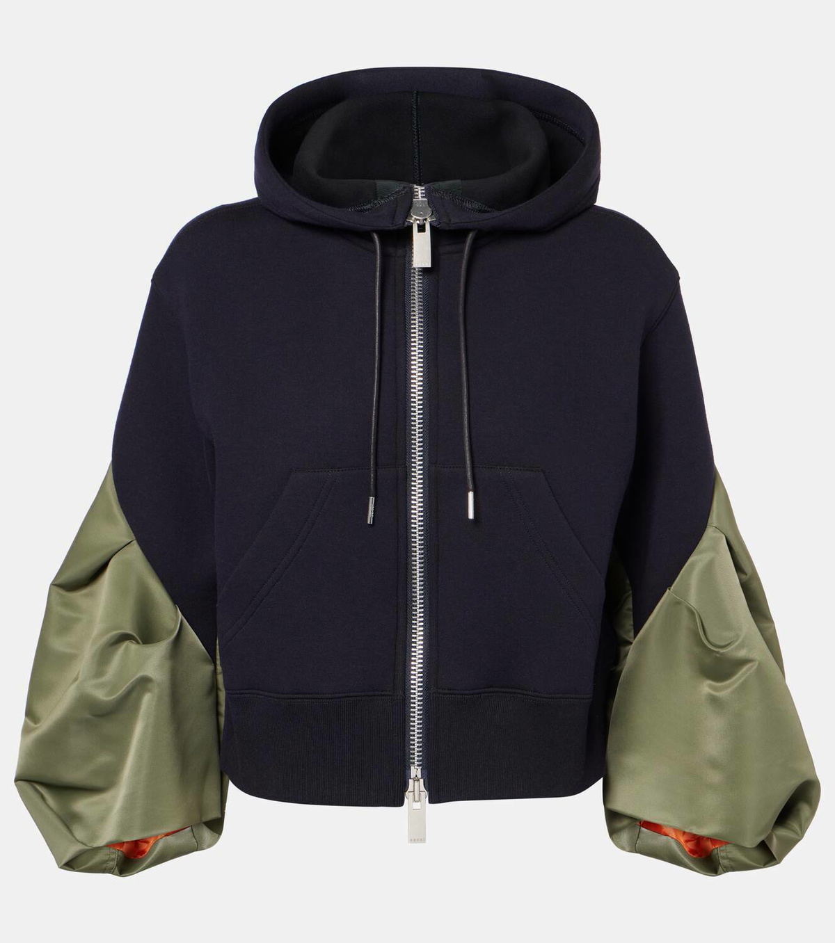 Sacai Jersey and twill hoodie Sacai