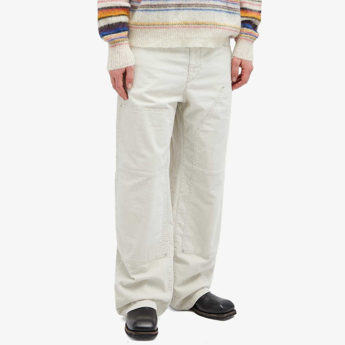 Isabel Marant Men's Lorson Knee Pants in Ecru Isabel Marant