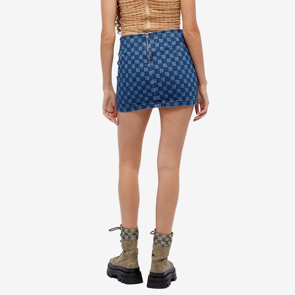 MISBHV Women's Monogram Denim Mini Skirt in Denim Blue MISBHV