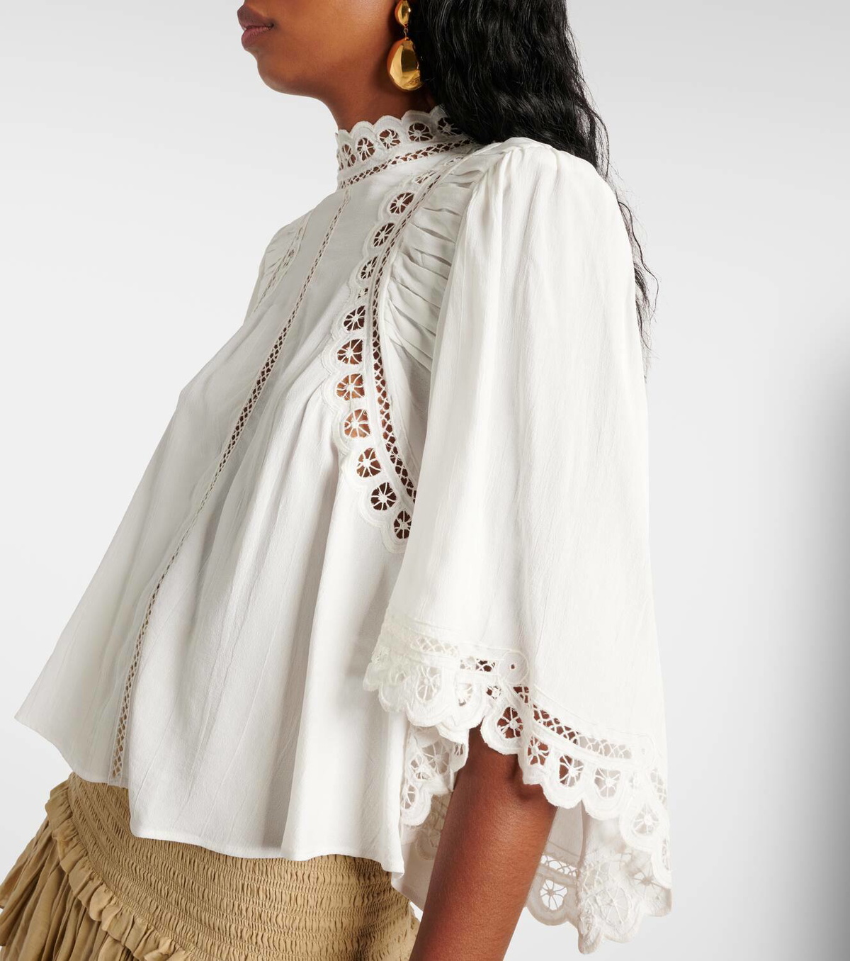 Marant Etoile Enoha broderie anglaise crêpe blouse Isabel Marant Etoile