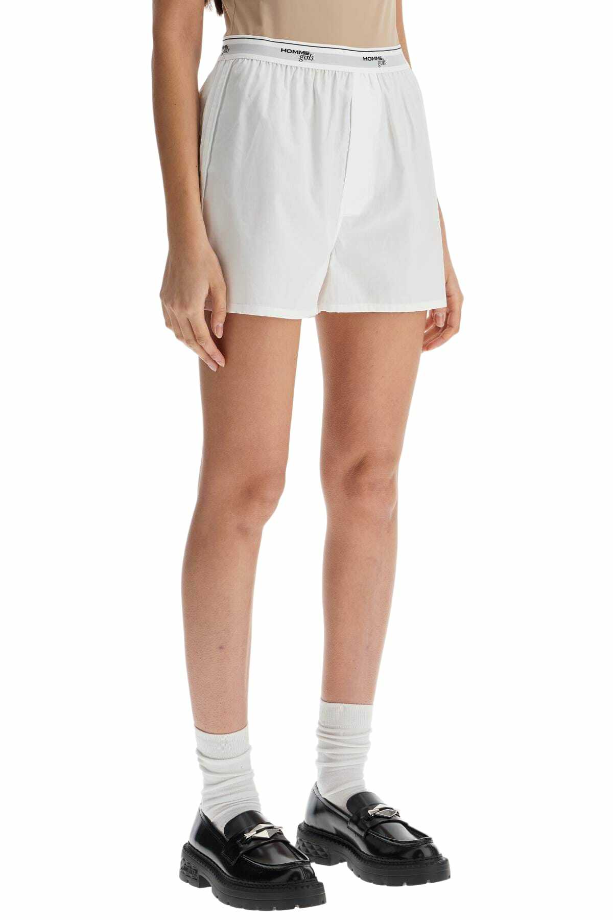HommeGirls Mens High-waisted White Cotton Boxer Hommegirls