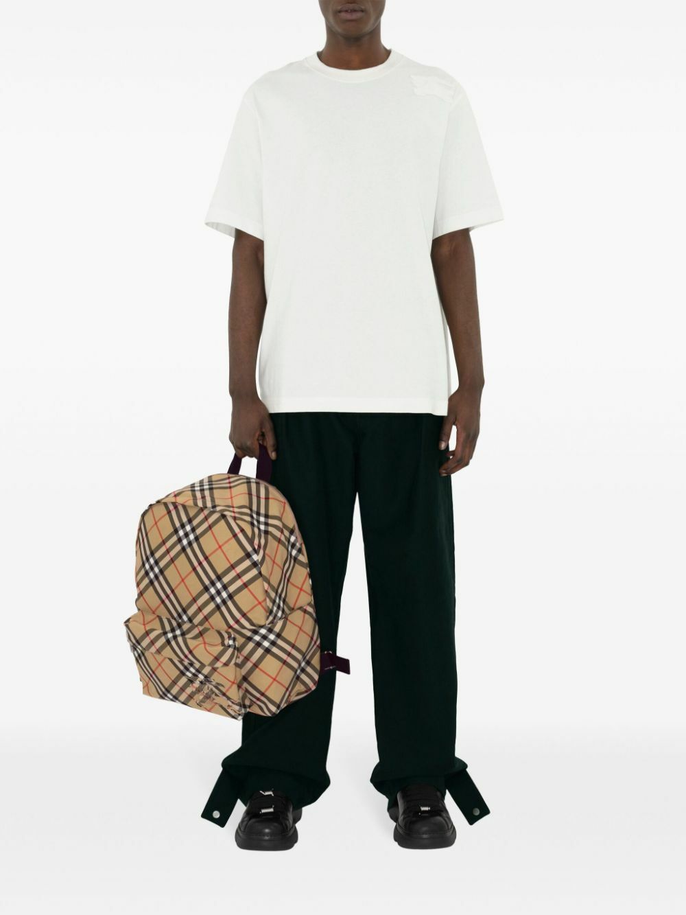 Burberry Neutral Check Print Backpack Burberry