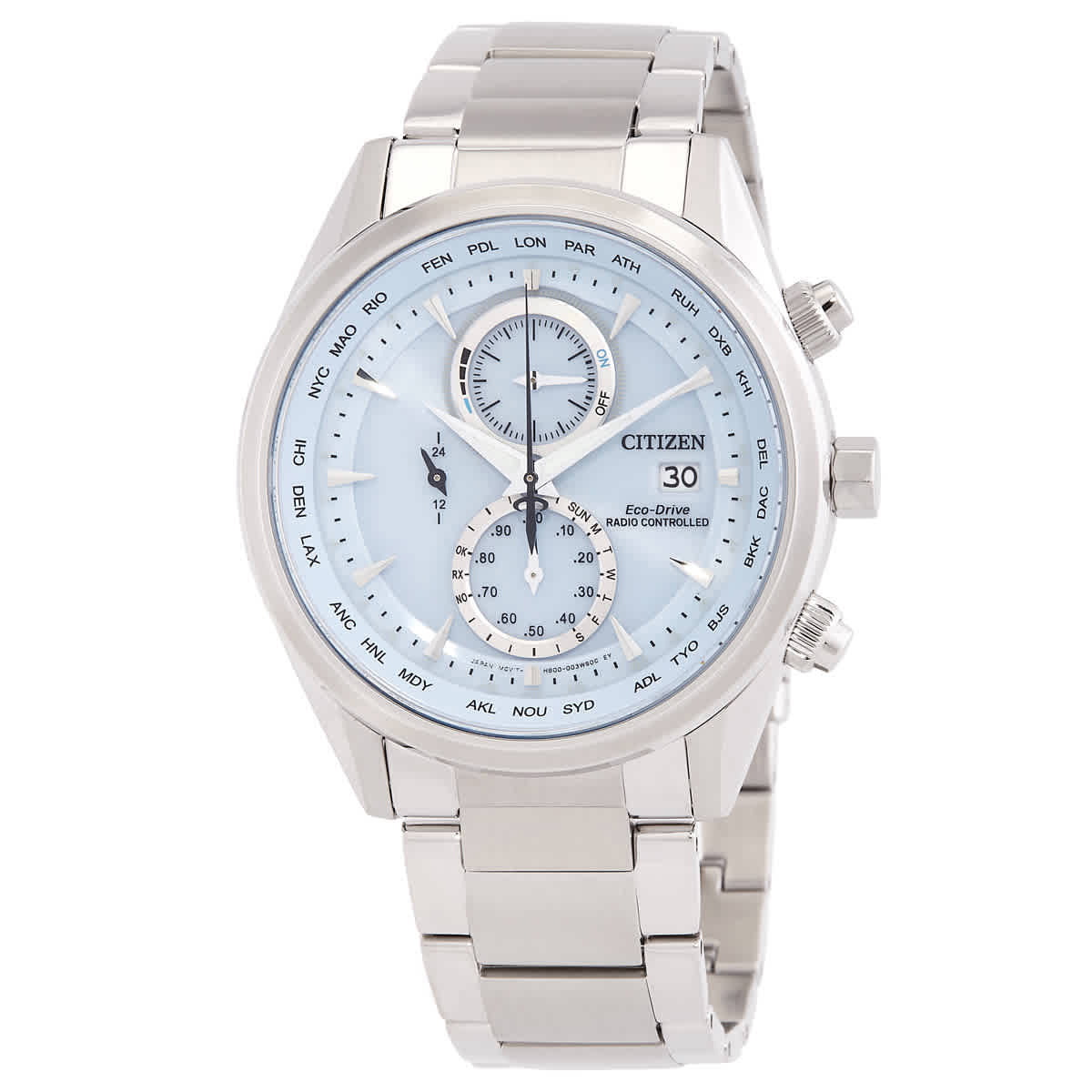Citizen Perpetual World Time Chronograph Mens Watch AT8260-51M Citizen
