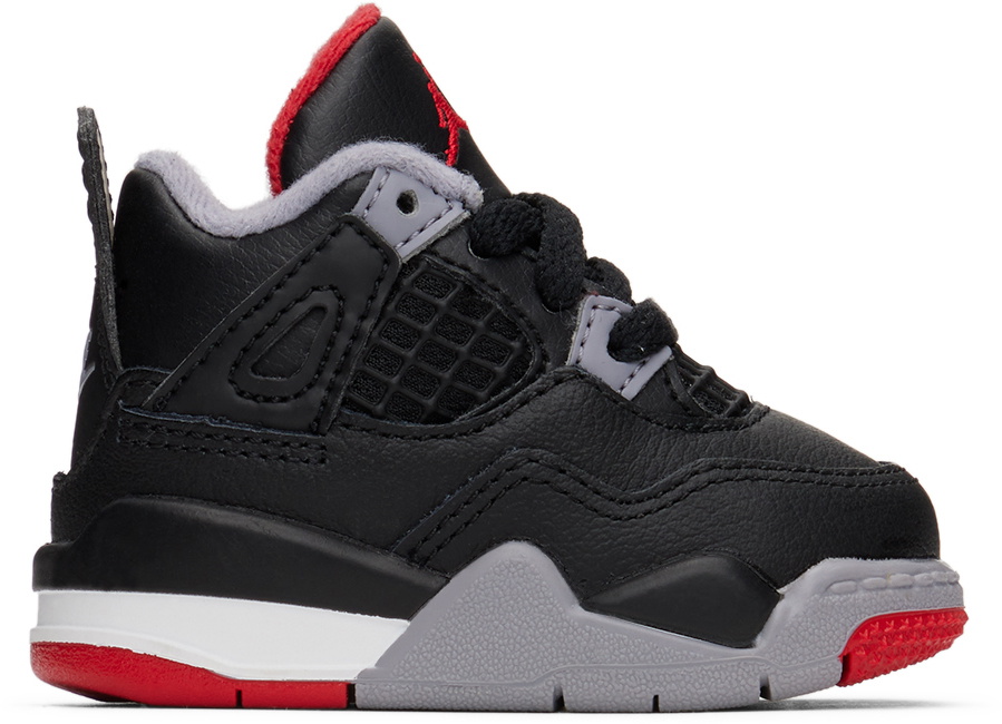 Nike Jordan Baby Black & Gray Jordan 4 Retro Sneakers Nike Jordan Brand