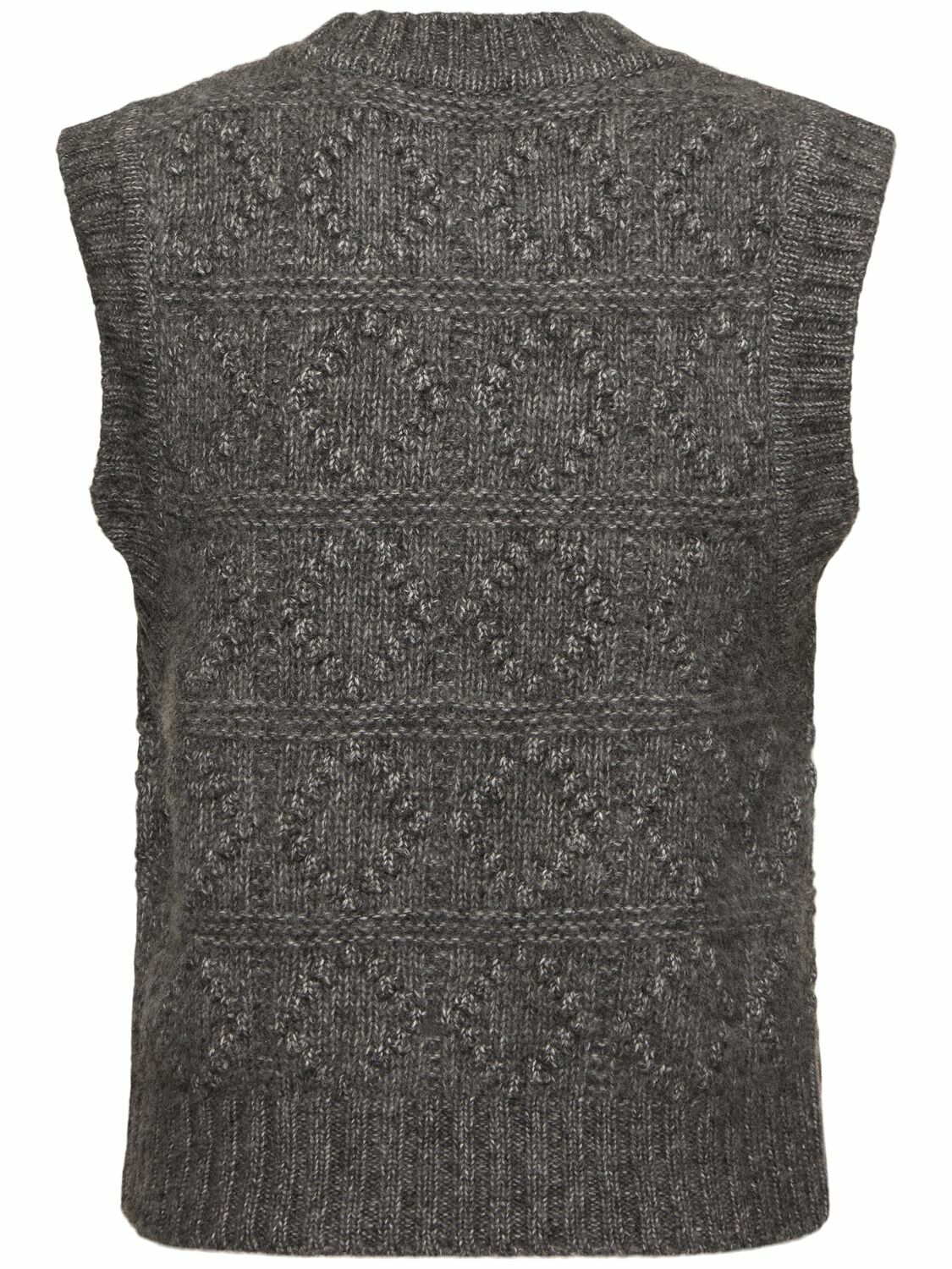 GANNI Wool & Cotton Bubble Knit Vest GANNI