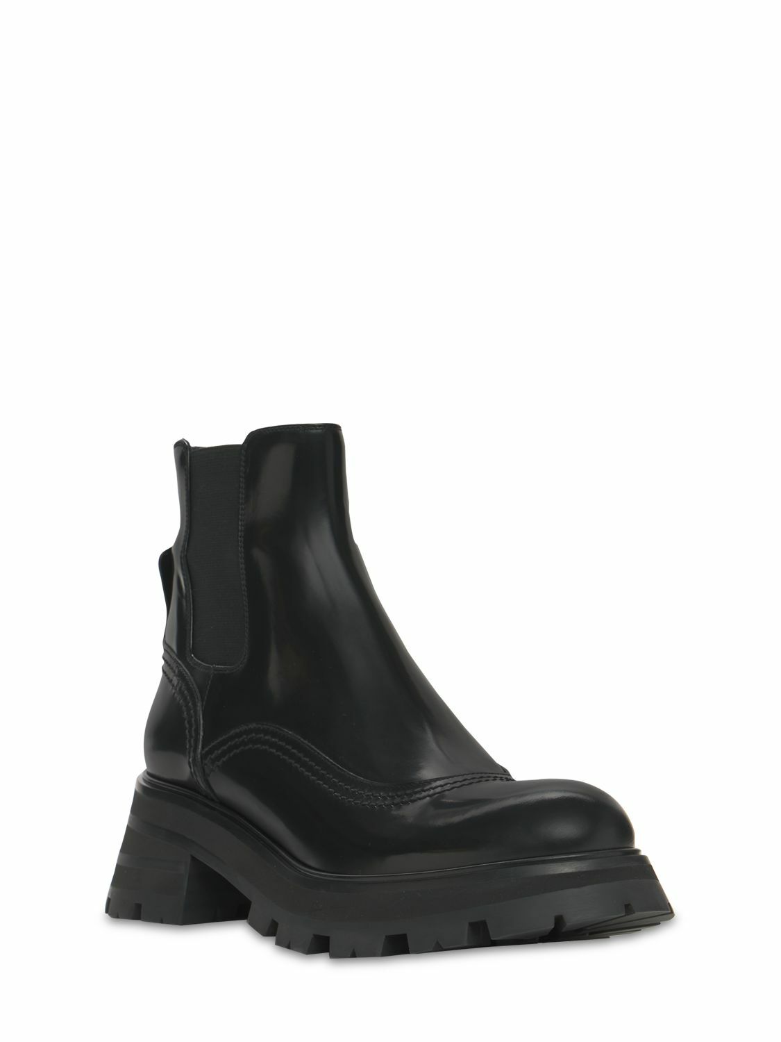 ALEXANDER MCQUEEN - 60mm Wander Brushed Leather Combat Boots Alexander ...