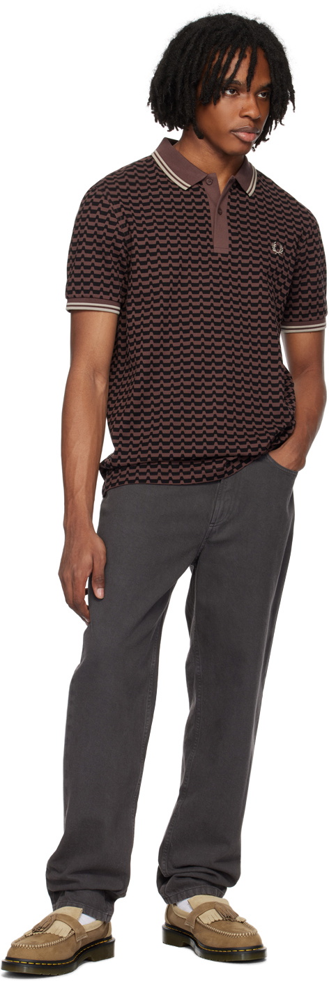 Fred Perry Brown Abstract Polo Fred Perry