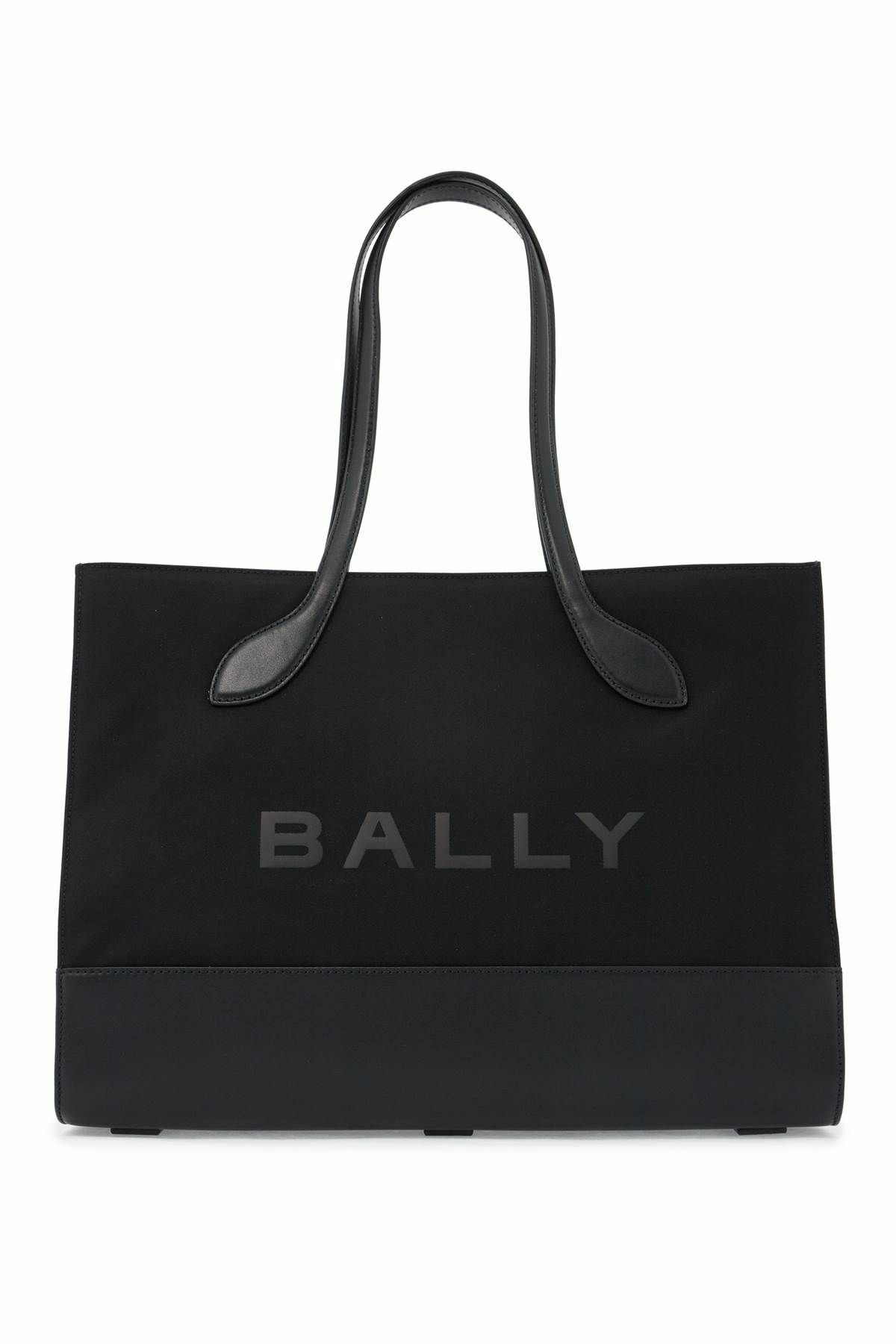 BALLY east/west nylon and leather tote bag Black Bally