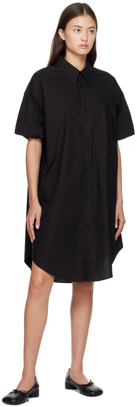 MM6 Maison Margiela Black Rolled Cuff Midi Dress MM6 Maison Margiela