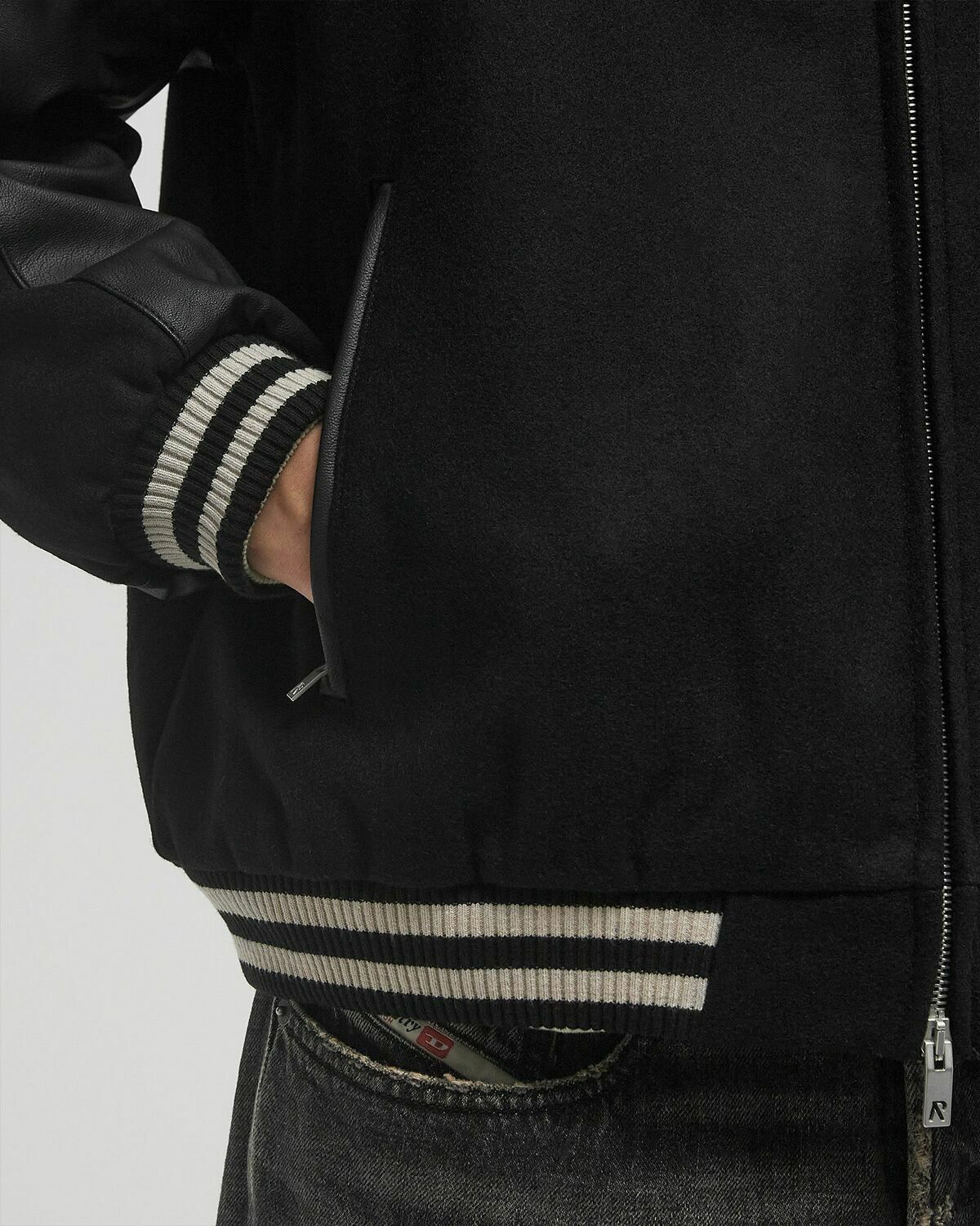 Represent RAGLAN VARSITY JACKET Black Mens Bomber Jacket Represent