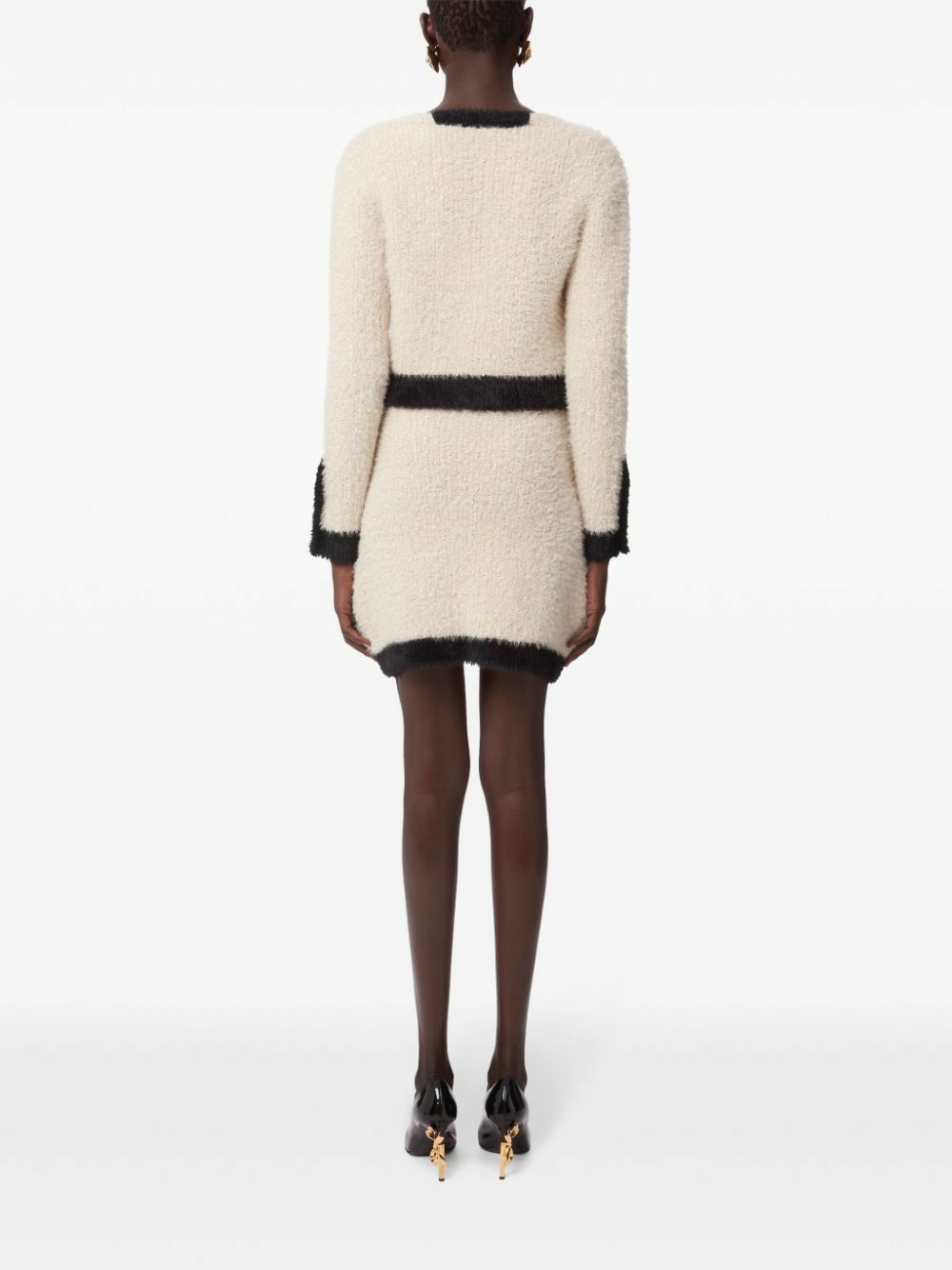 Nina Ricci Neutral Tweed Cropped Cardigan Nina Ricci