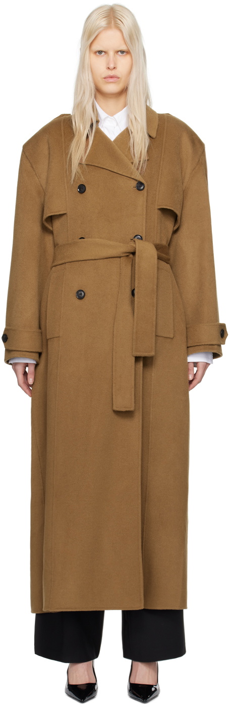 The Frankie Shop Brown Nikola Trench Coat The Frankie Shop