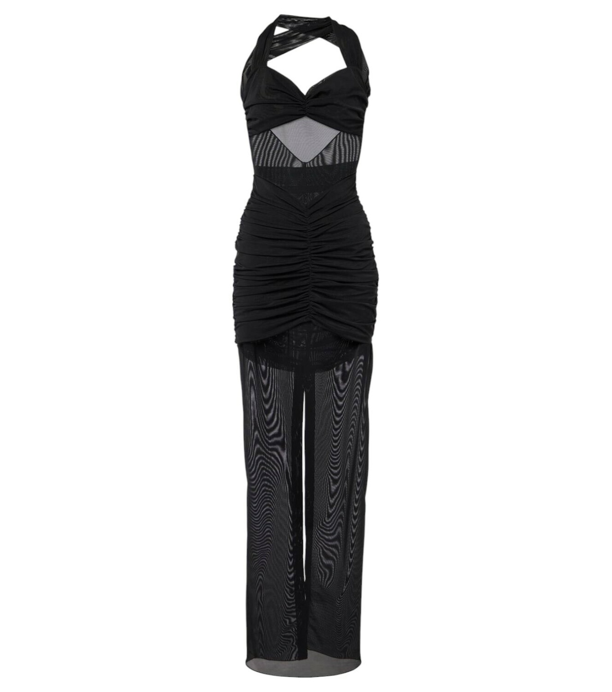 Alessandra Rich Ruched sheer mesh maxi dress Alessandra Rich