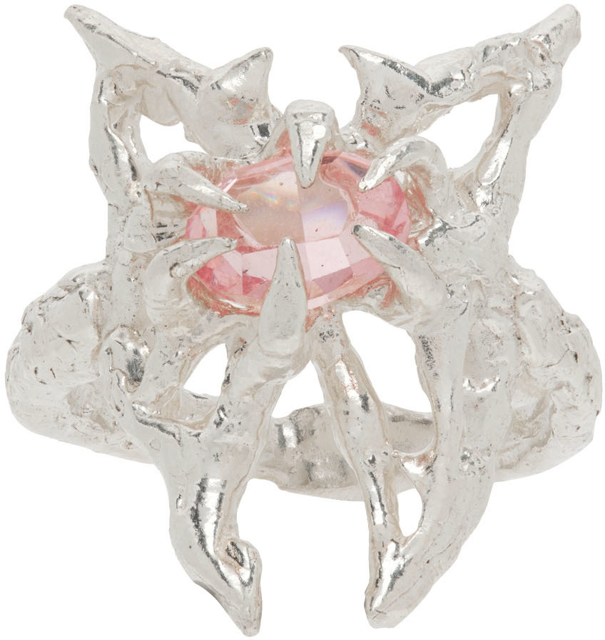 Harlot Hands SSENSE Exclusive Pink Butterfly Ring Harlot Hands