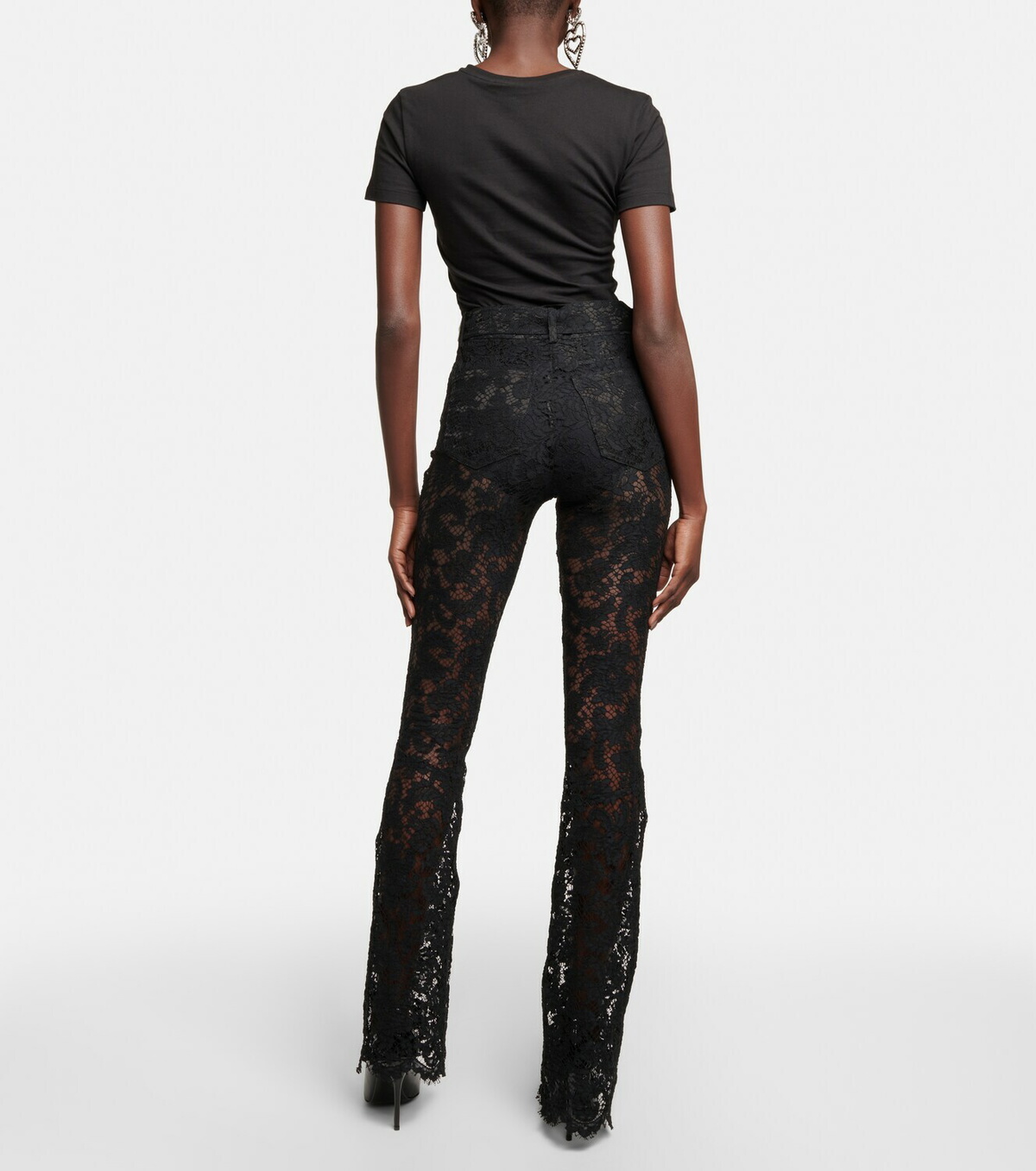 Alessandra Rich Floral high-rise lace pants Alessandra Rich