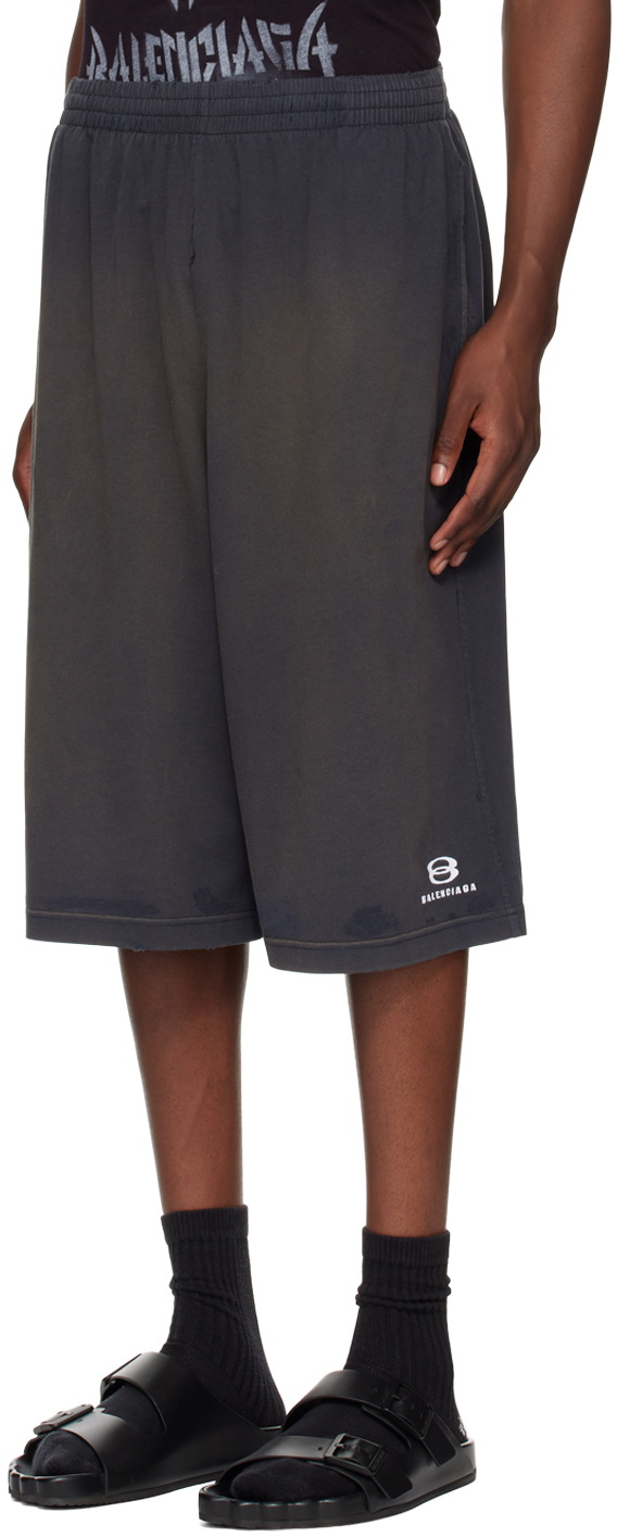 Balenciaga Black Embroidered Shorts Balenciaga
