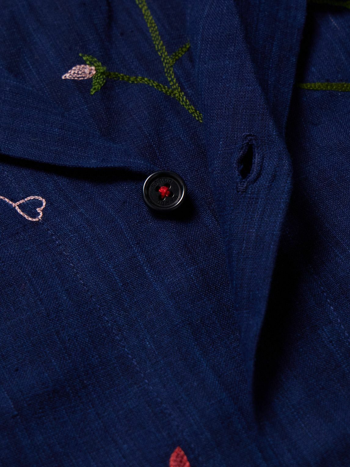 Kardo - Ronen Convertible-Collar Embroidered Cotton Shirt - Blue Kardo