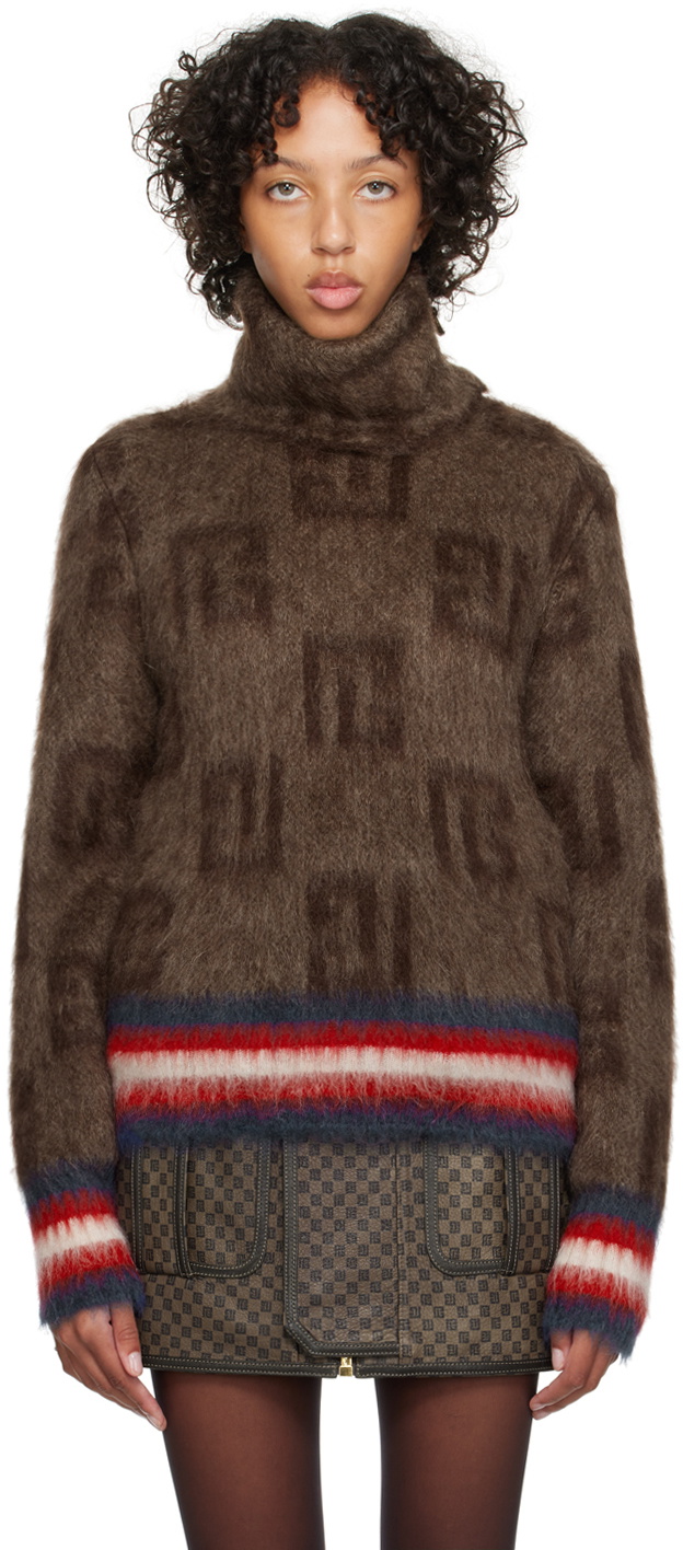 Balmain Brown Monogram Sweater Balmain