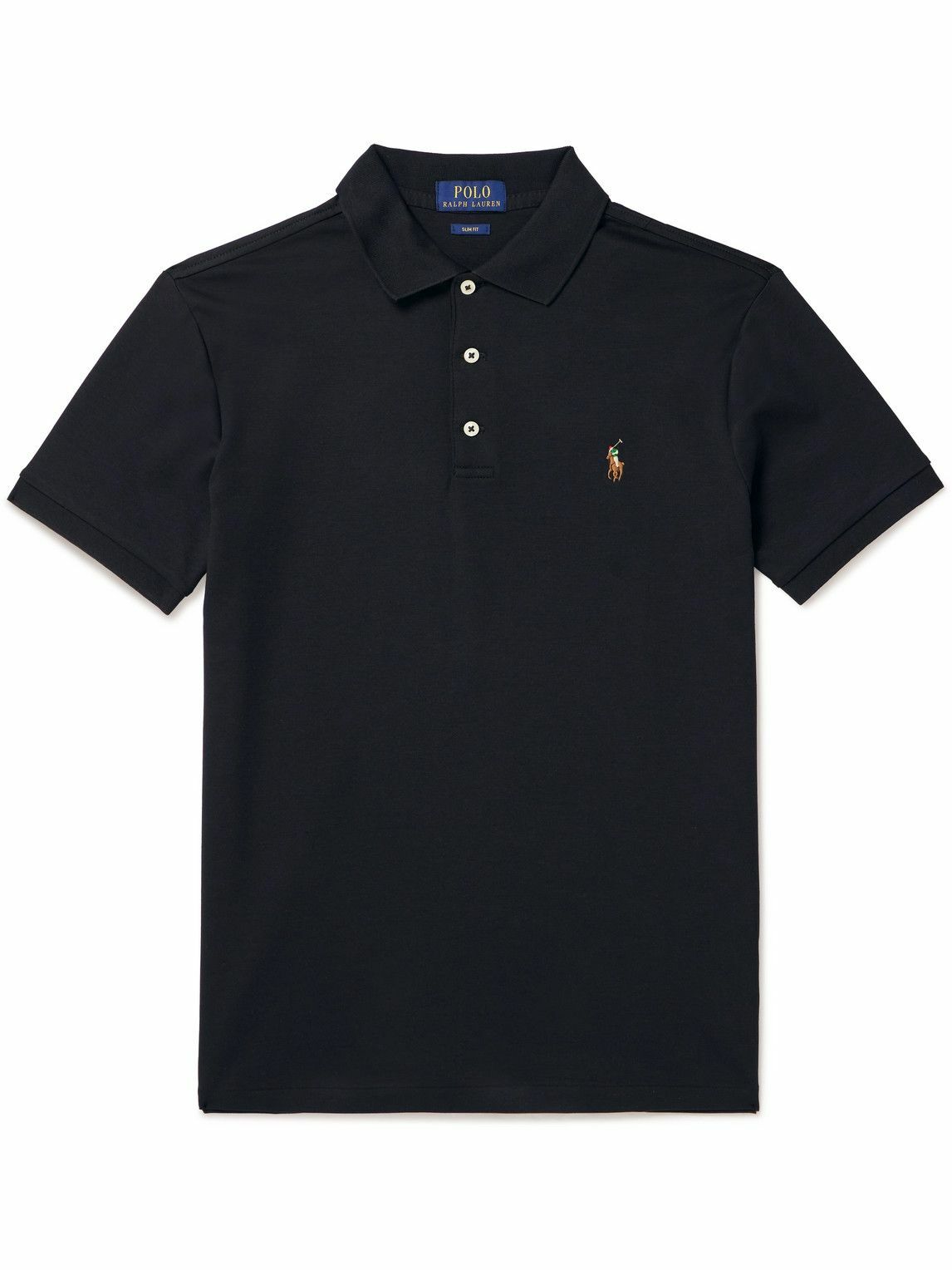 Polo Ralph Lauren - Slim-Fit Logo-Embroidered Pima Cotton Polo Shirt - Black Polo Ralph Lauren