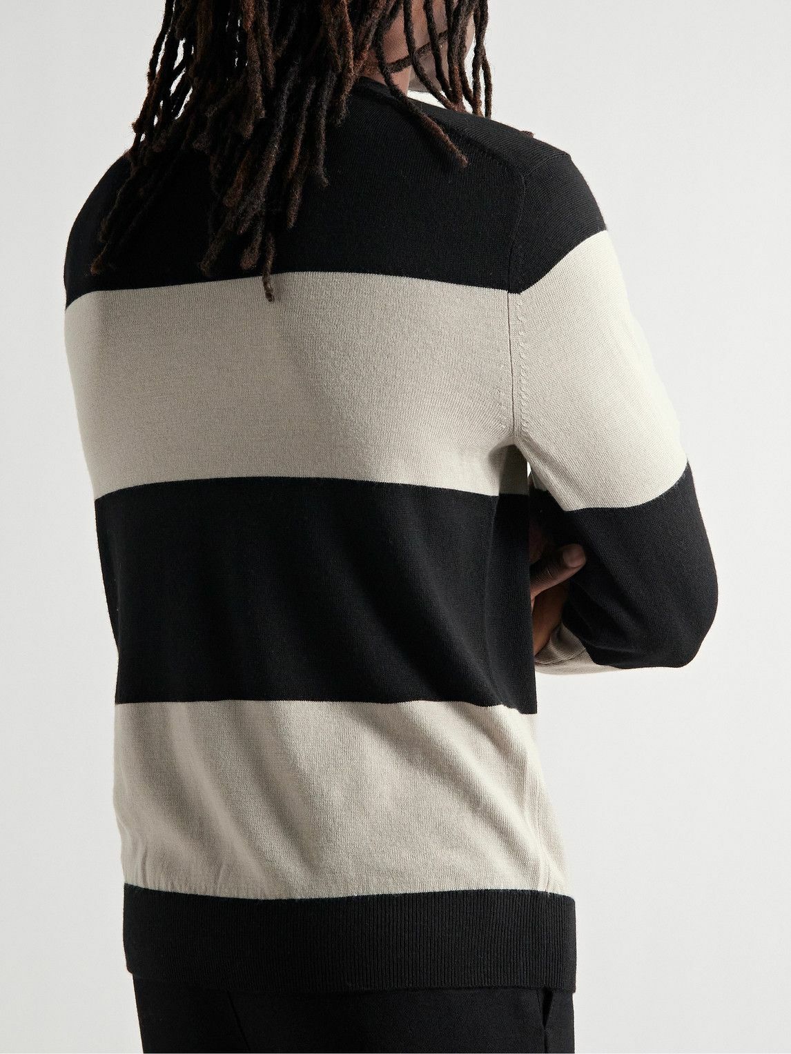 Club Monaco - Slim-Fit Striped Wool Sweater - Black Club Monaco