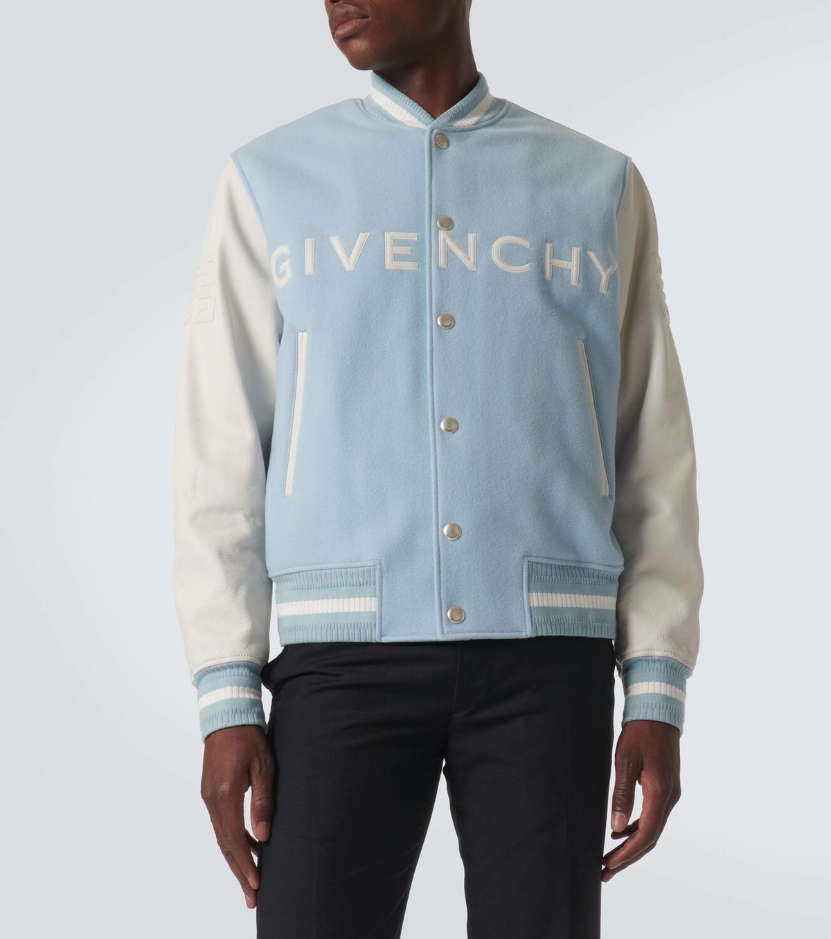 Givenchy Logo wool-blend and leather varsity jacket Givenchy