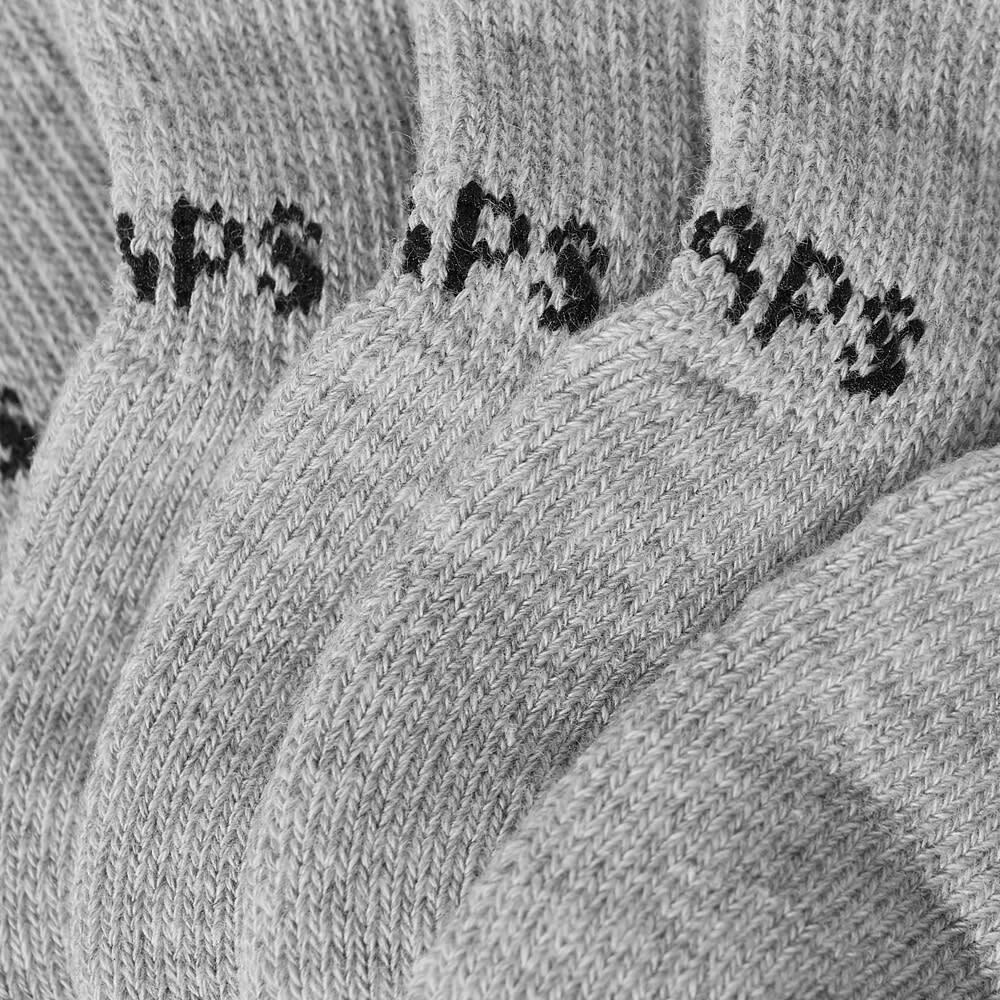 WTAPS Men's Skivvies Half Sock - 3-Pack in Grey WTAPS