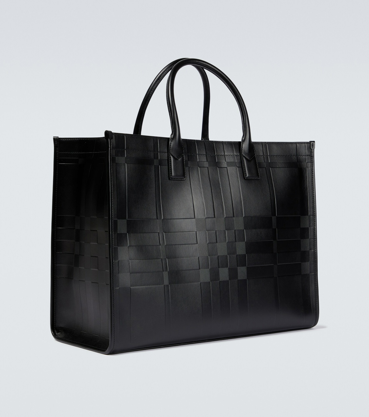 Burberry - Leather checked tote bag Burberry