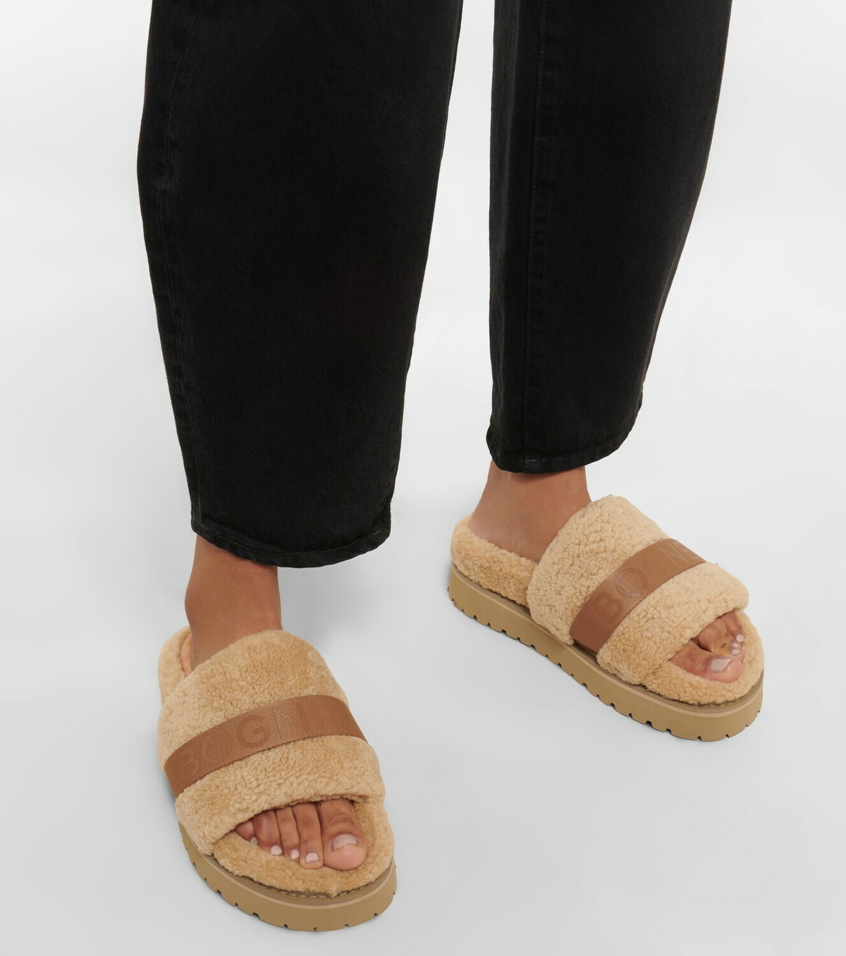 Bogner - Logo shearling slides Bogner