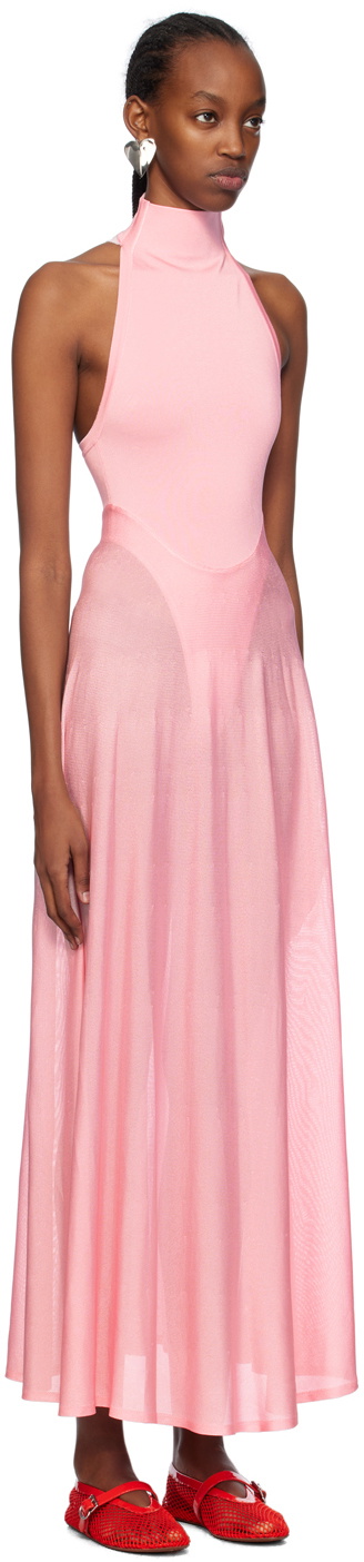 ALAÏA Pink Shiny Maxi Dress ALAÏA