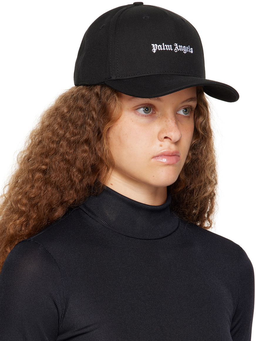 Palm Angels Black Embroidered Cap Palm Angels