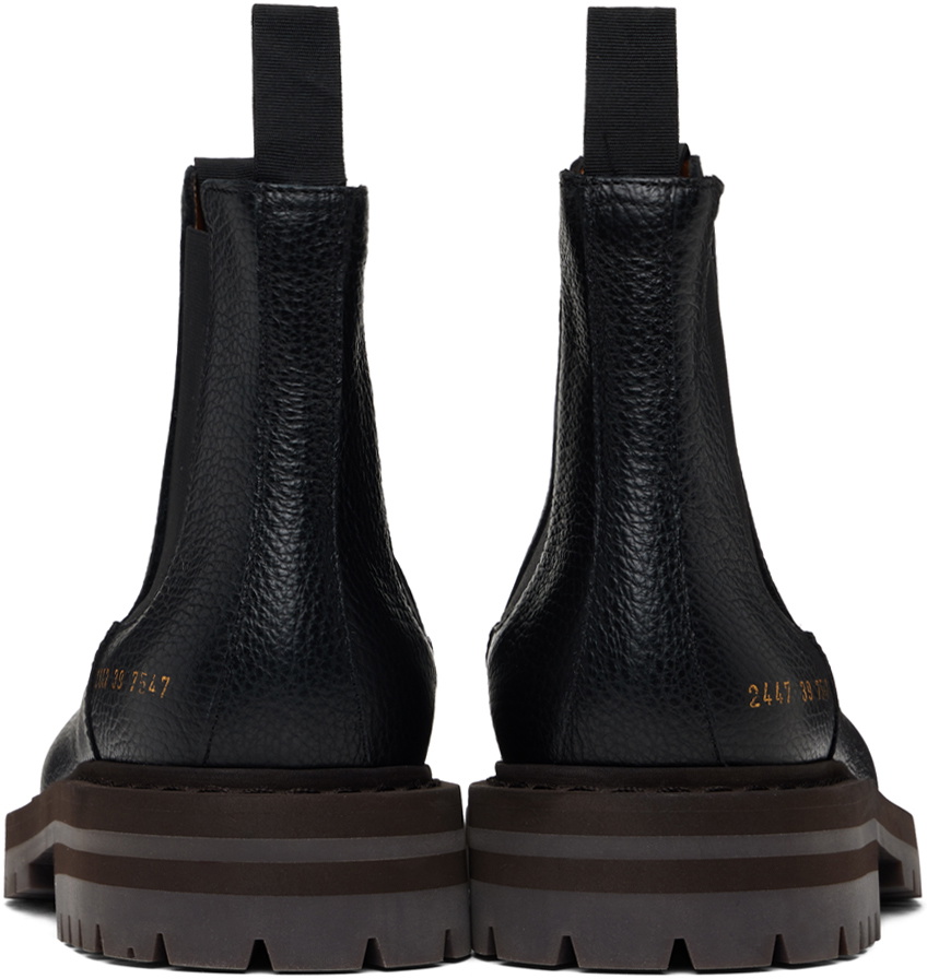 Common Projects Black Workboot Chelsea Boots Common Projects