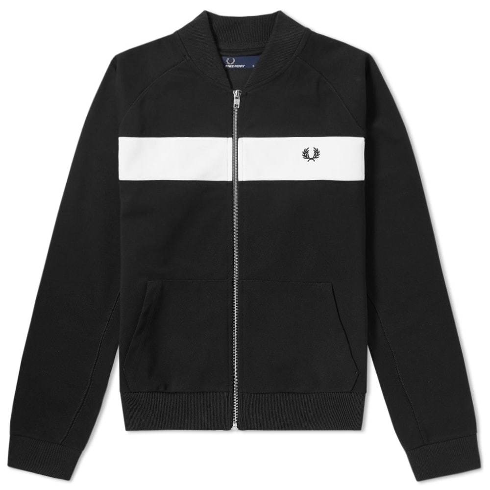 Fred Perry Reverse Tricot Track Jacket Black Fred Perry