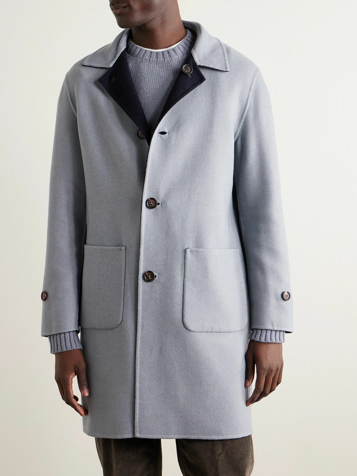 Eleventy - Reversible Wool-Felt Coat - Blue Eleventy
